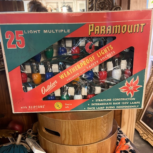 Vintage | Holiday | Vintage Paramount Outdoor Colored Christmas Lights In Original Box | Poshmark
